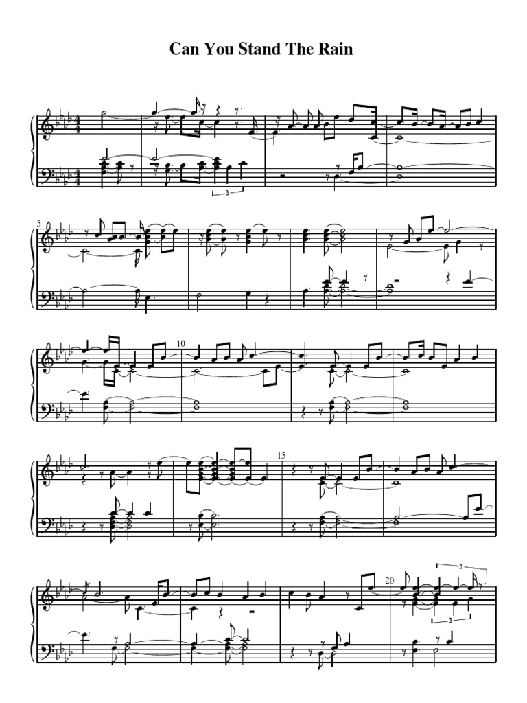 Can You Stand The Rain Piano Music | PDF | Performing Arts | Leisure