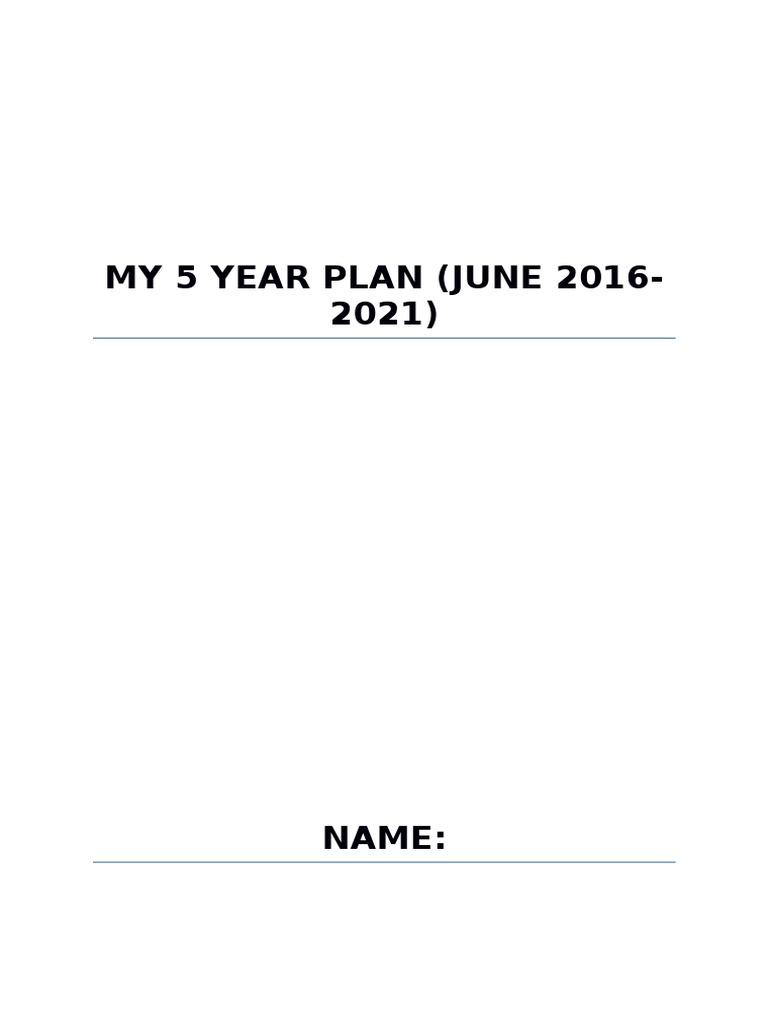 5 Year Plan Template | PDF