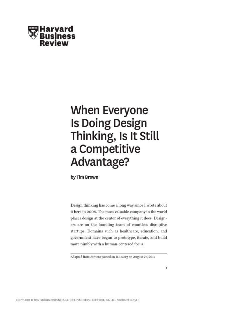 Design Thinking Competitive Advantage | PDF | Design Thinking | Business