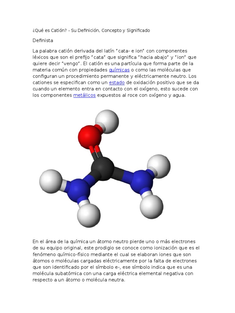 Definición y Concepto de Catión | PDF | Ciencia y matemáticas