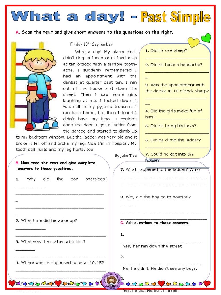 Reading Comprehension-Past Simple | PDF | Leisure