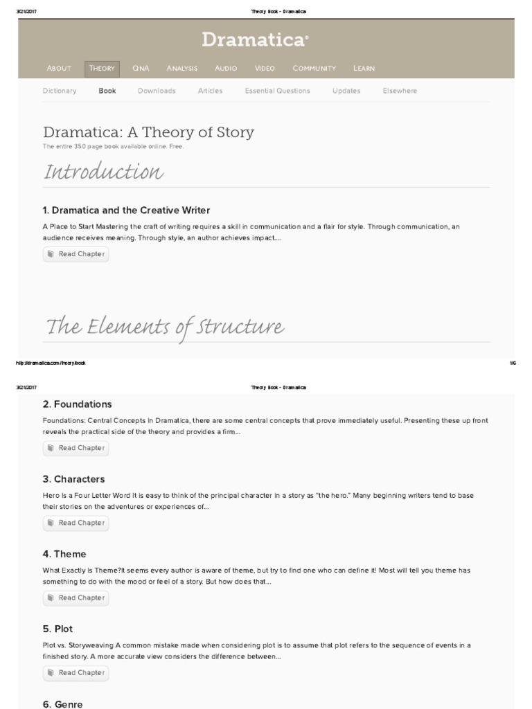 Theory Book - Dramatica | PDF | Plot (Narrative) | Genre