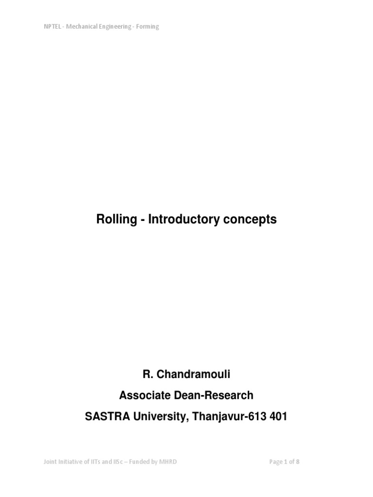 Module 4 Lecture 1 Final PDF | Download Free PDF | Rolling ...