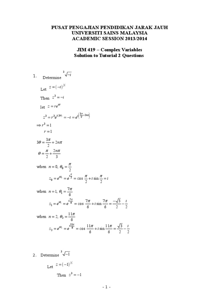 JIM419 13-Tutorial2 Solution | PDF | Elementary Mathematics ...