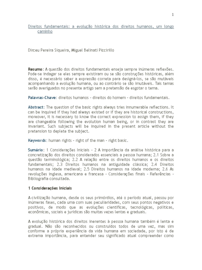 A Evolução Histórica Dos Direitos Humanos Pdf Lei Natural Homo