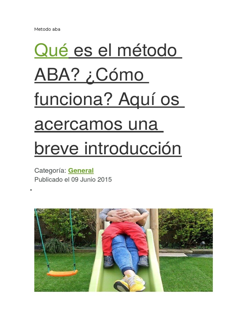 Metodo Aba | PDF | Autismo | Adultos