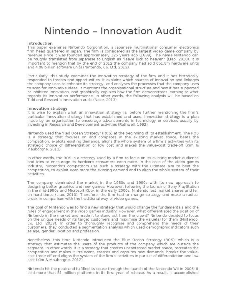 Nintendo | PDF | Video Games | Strategic Management