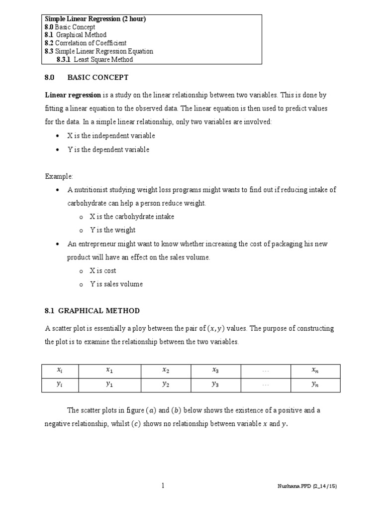 Chapter 8 Simple Linear Regression | PDF | Errors And Residuals | Correlation And Dependence