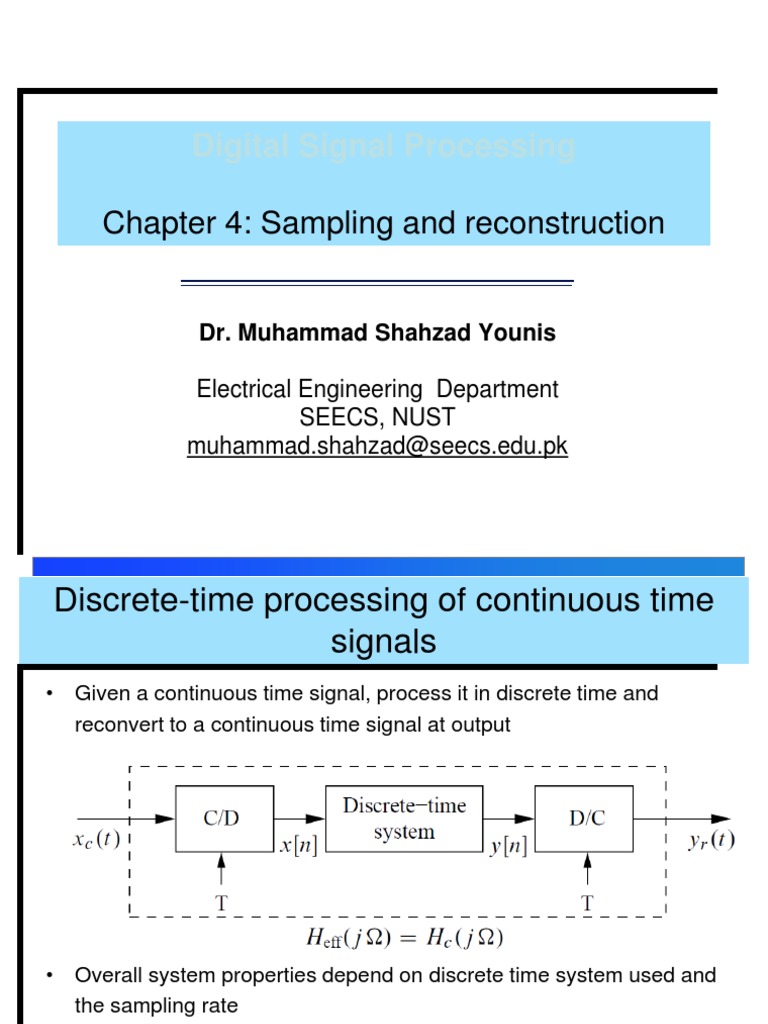 Digital Signal Processing: Chapter 4: Sampling and Reconstruction | PDF | Signal (Electrical ...
