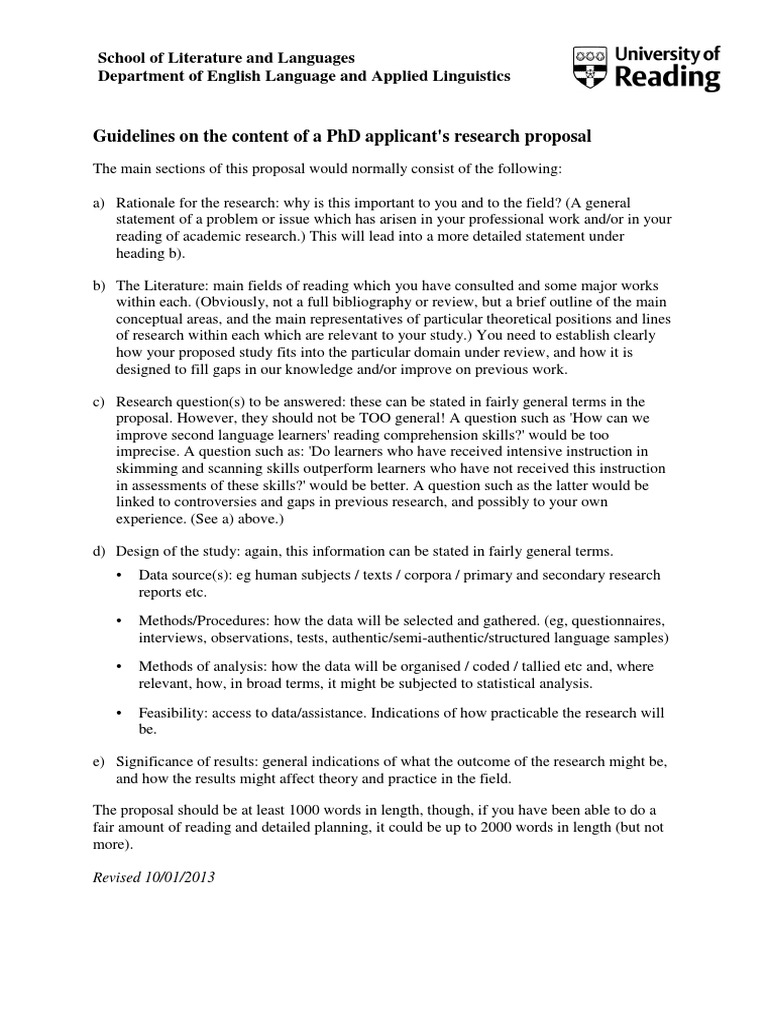 Elal PHD Prop Guidelines 12 13 | PDF | Question | Cognition