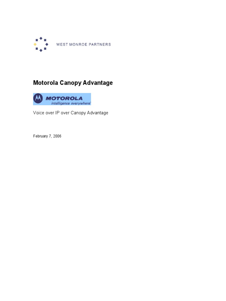 Motorola VoIP Canopy Advantage Whitepaper | PDF | Quality Of Service ...
