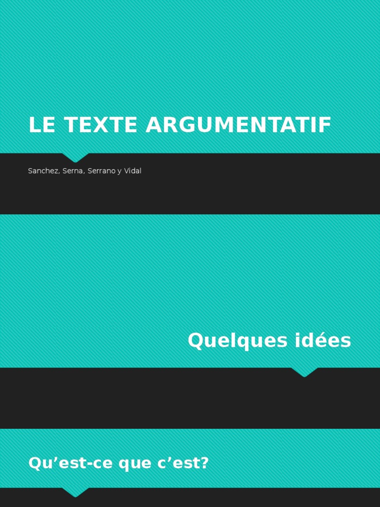 Le Texte Argumentatif | PDF | Argumentation | Question