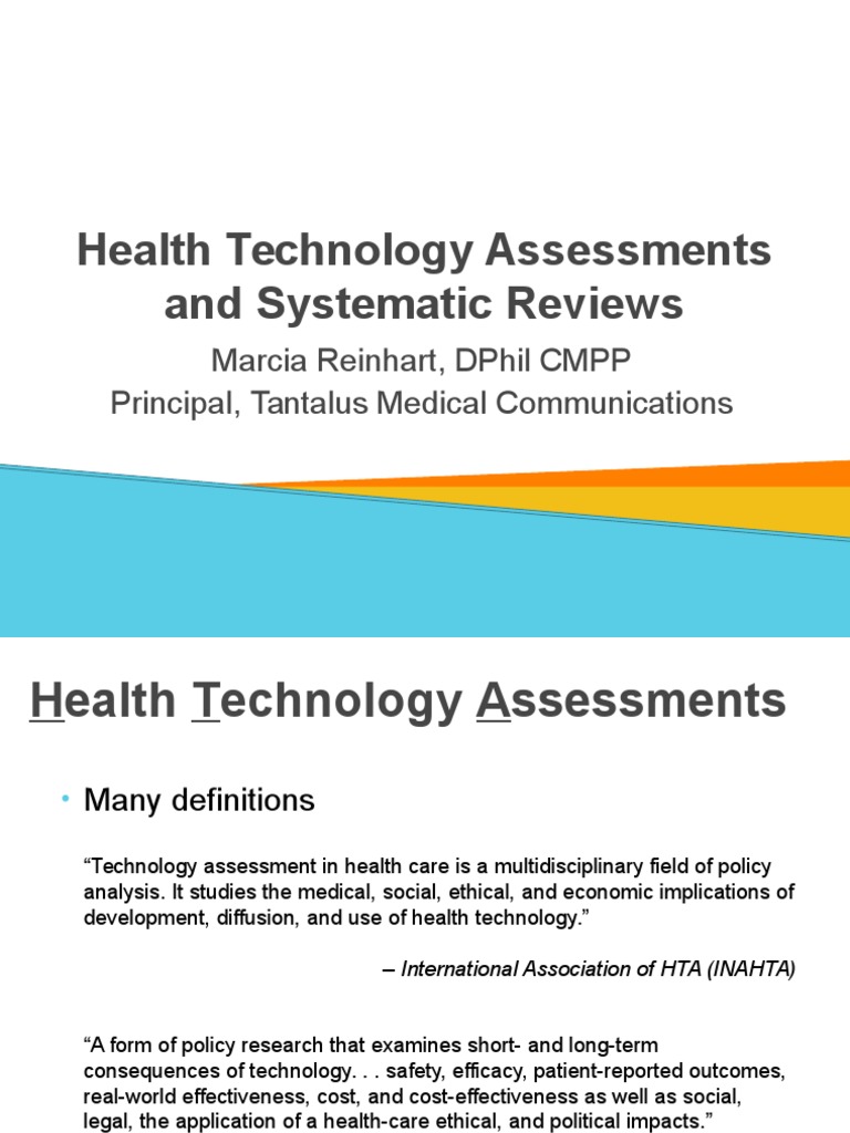 Health Technology Assessments and Systematic Reviews Guide | PDF | Cost ...