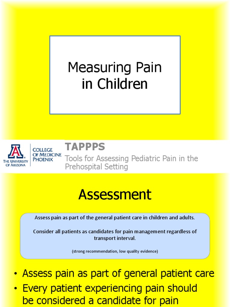 Pediatric Pain Assessment Tools | PDF | Self Report Study | Pain