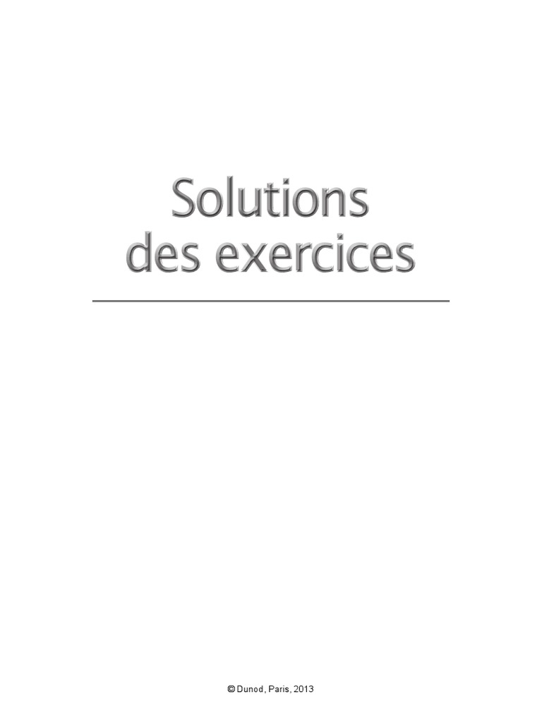 Solutions Des Exercices PDF | PDF