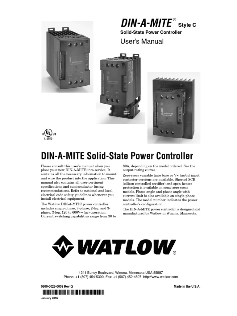 DIN-A-MITE Solid-State Power Controller | PDF | Alternating Current ...