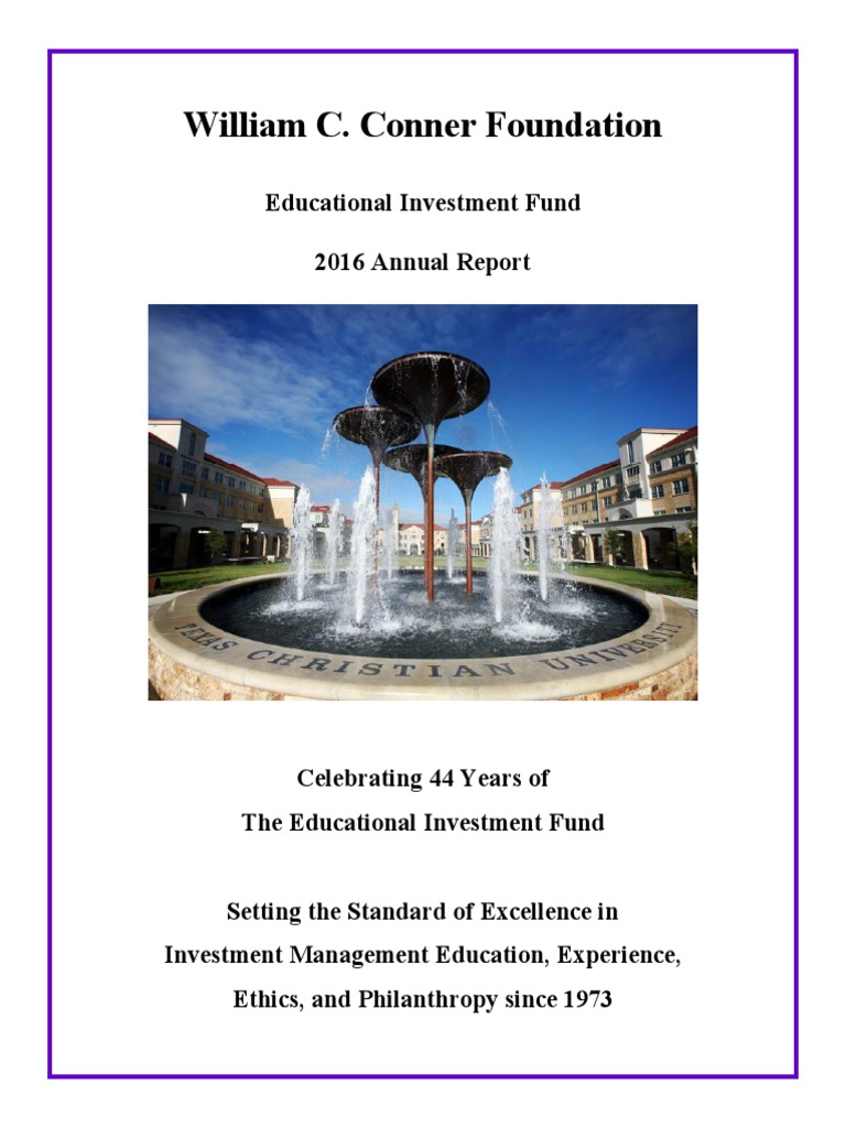 TCU EIF 2016 Annual Report | PDF | Mutual Funds | Closed End Fund