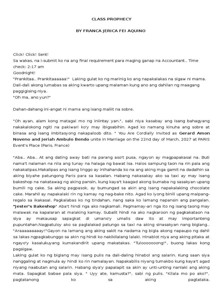 Class Prophecy | PDF