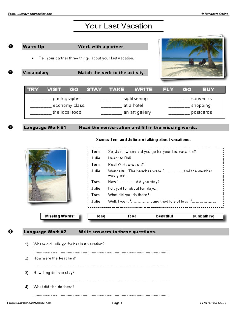 vacation_1.pdf | Vocabulary | Conversation