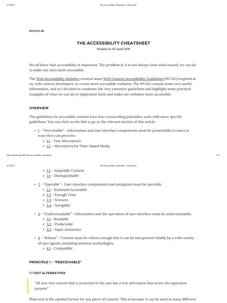 The Accessibility Cheatsheet Pdf Computer Keyboard Accessibility