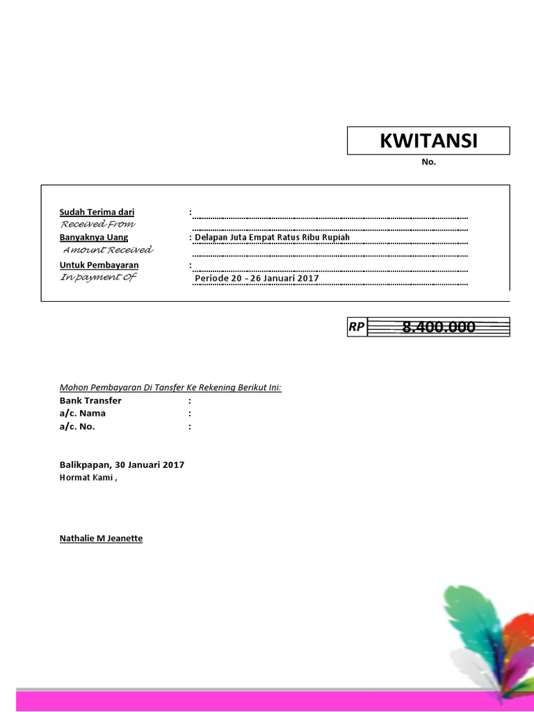 Template Kwitansi