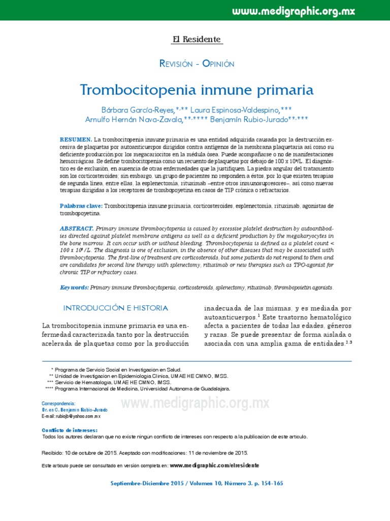 Trombocitopenia Inmune Primaria PDF | PDF | Plaqueta | Anticuerpo