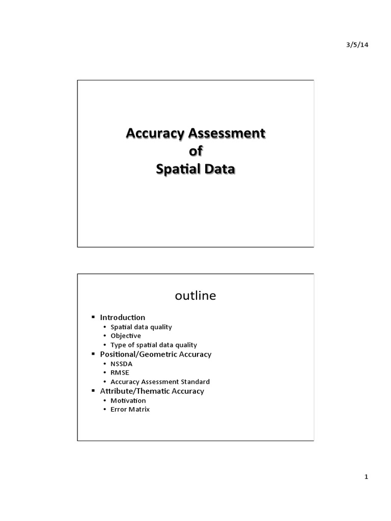 Accuracy Assessment Gd3204 Pdf Accuracy And Precision Errors And Residuals