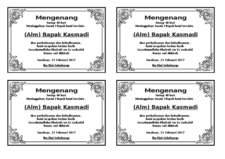 Ucapan 40 Hari | PDF