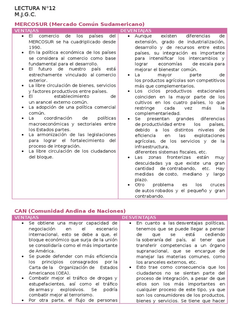 Ventajas y Deventajas Bloques Economicos | PDF | Unión Europea | Viajes ...