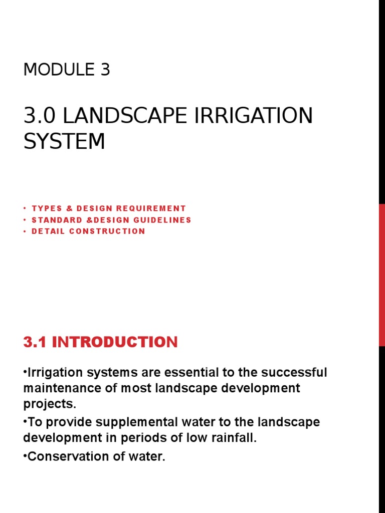 Module 3 Irrigation Design | PDF | Soil | Irrigation
