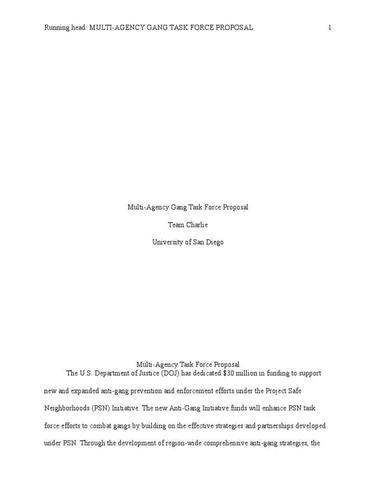 Team Charlie Multi-Agency Gang Task Force Proposal Final 570 | PDF | Gang | Prison