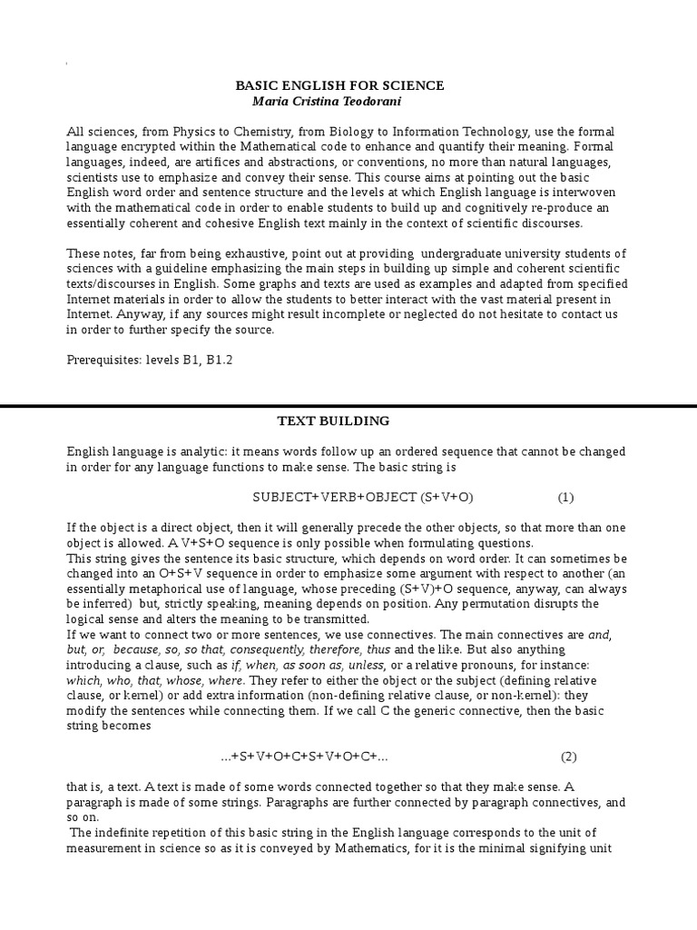 Basic English For Science PDF | Download Free PDF | Slope | Function ...