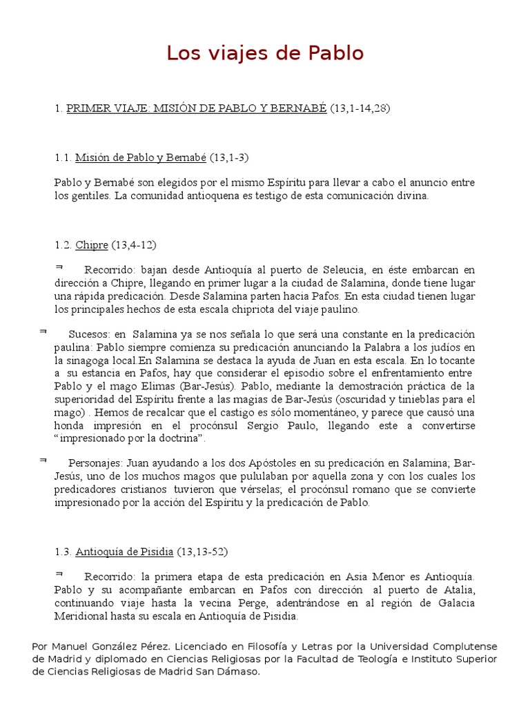 Los Viajes de Pablo | PDF | Bernabé | Pablo el apóstol