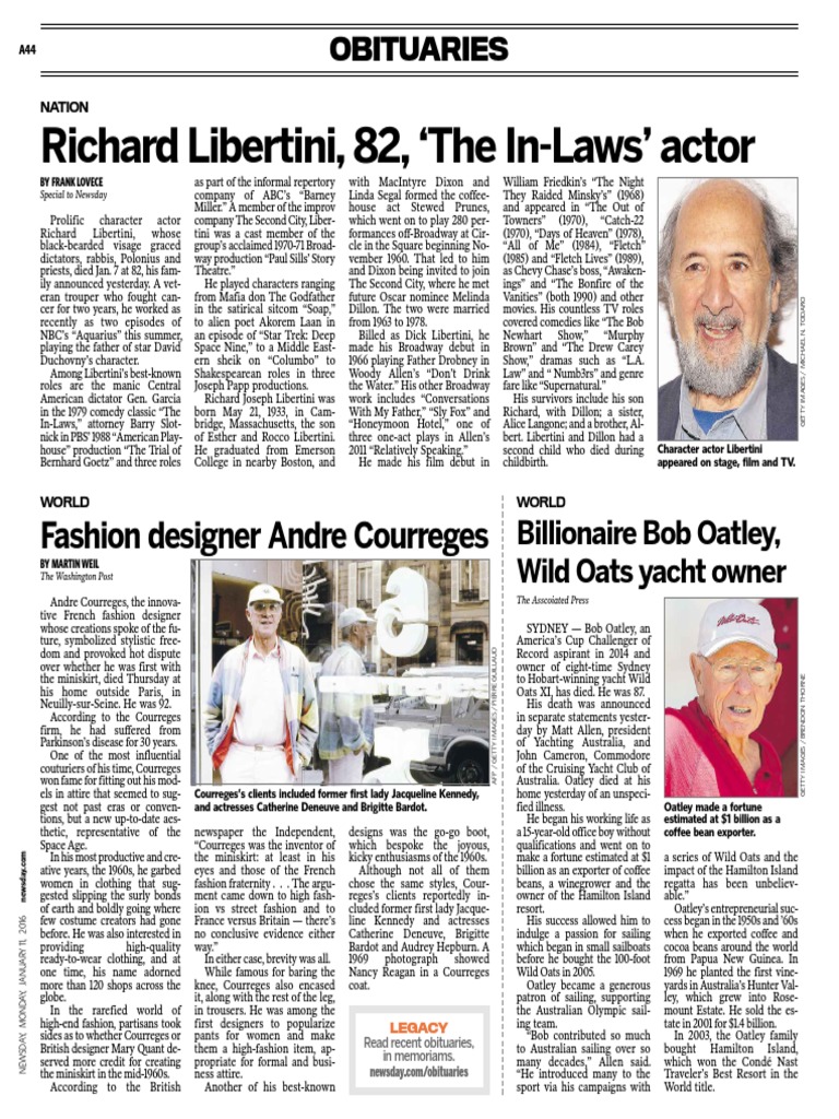 Obituary: Actor Richard Libertini | PDF