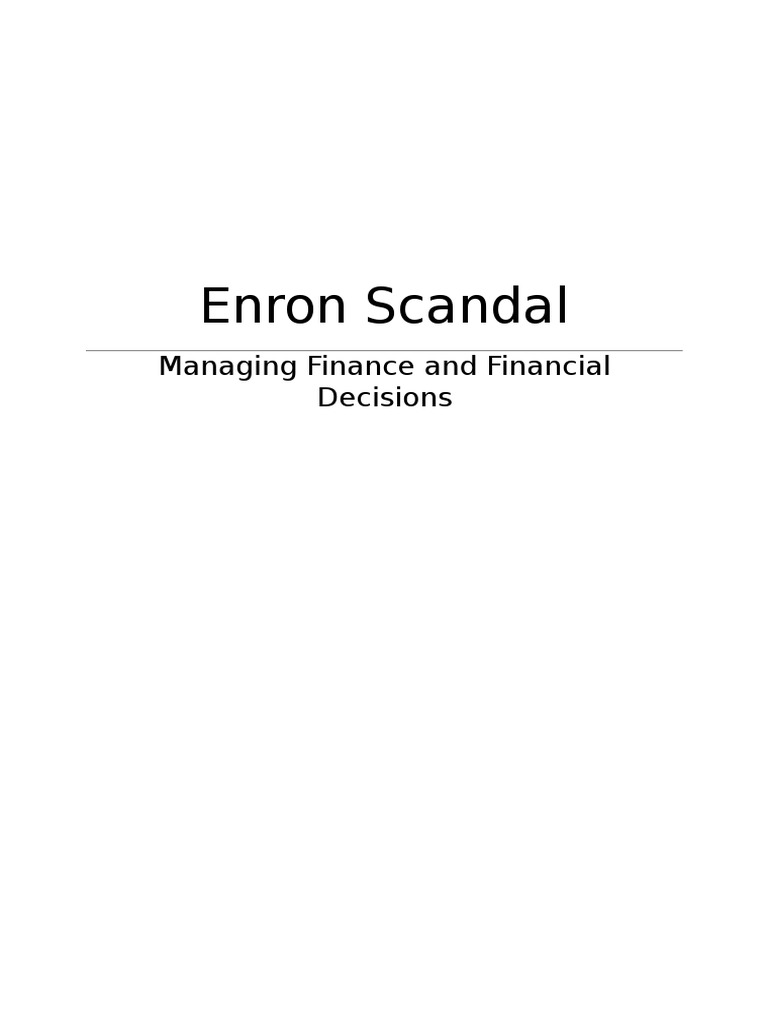 Enron's Scandal | PDF | Audit Committee | Accounting