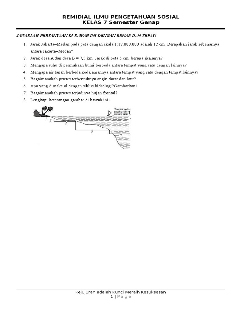 Soal Remidi Uts Genap | PDF | Perjalanan