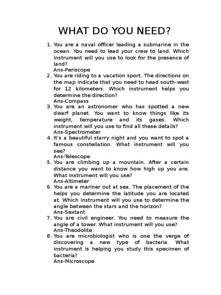 What Do You Need | PDF