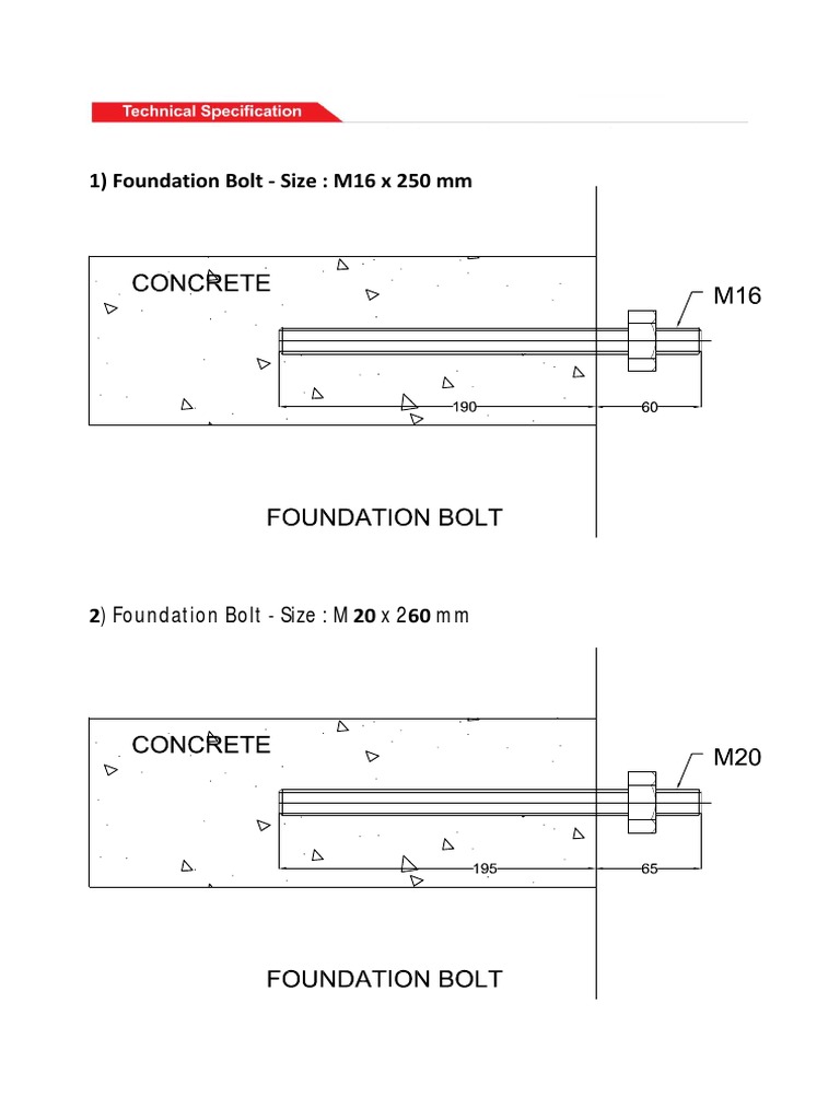 Sluice Gate Foundation Bolts - Drawing | PDF