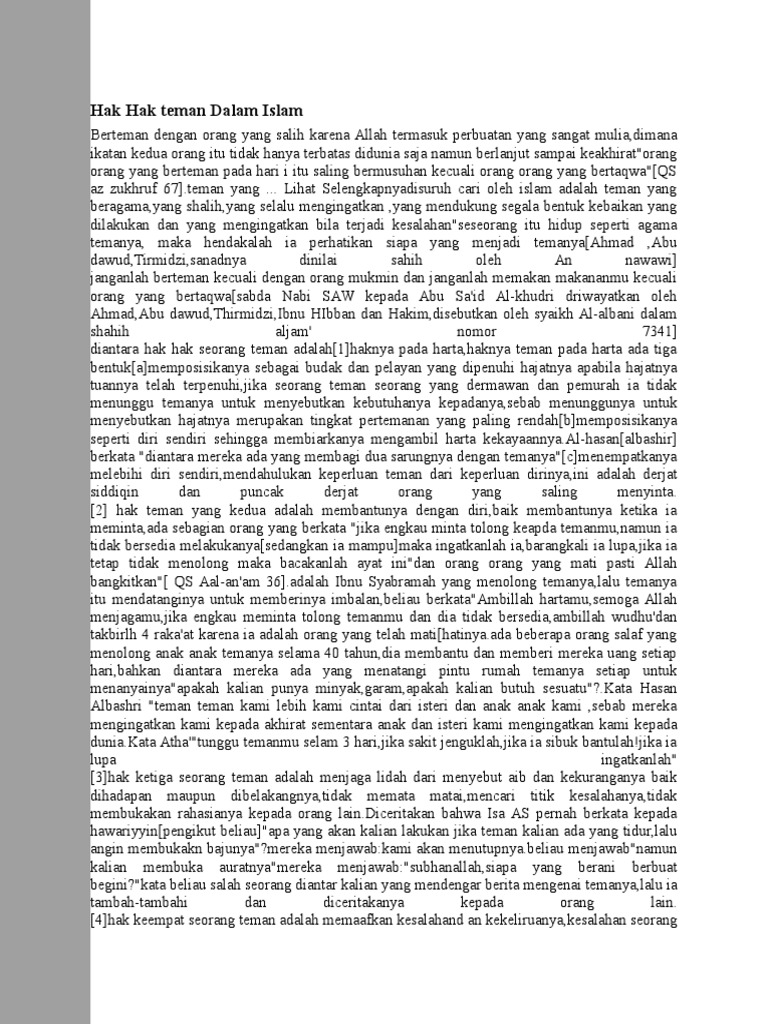 Hak dan Adab Berteman dalam Islam | PDF