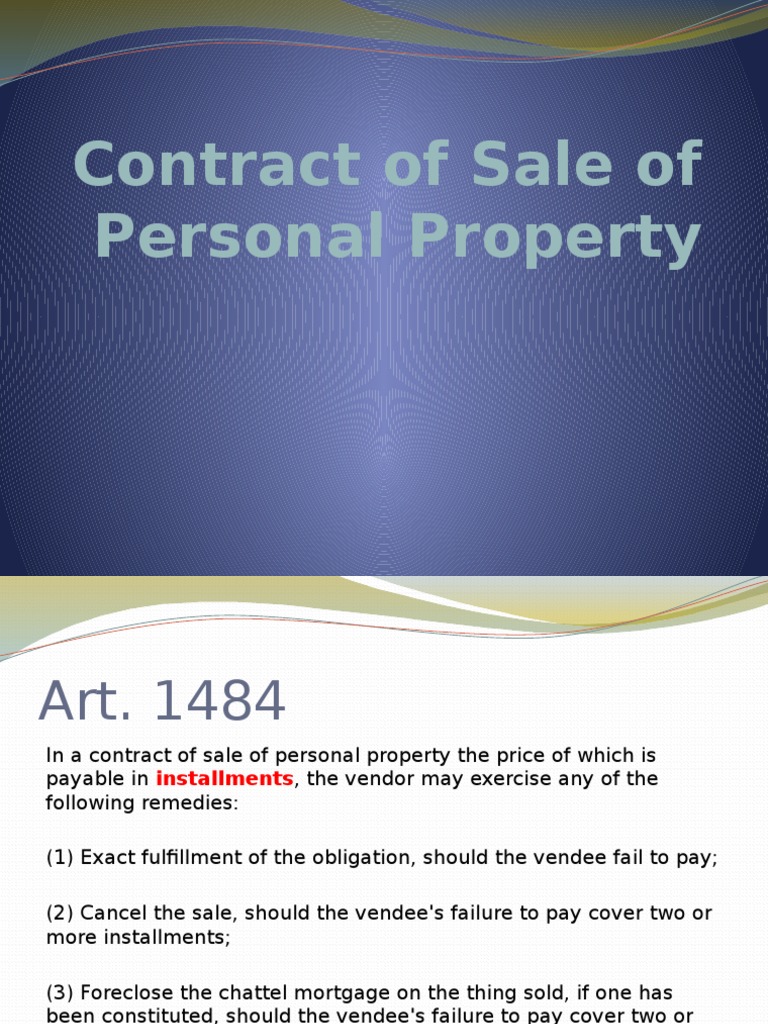Remedies in Personal Property Sales | PDF | Lease | Foreclosure