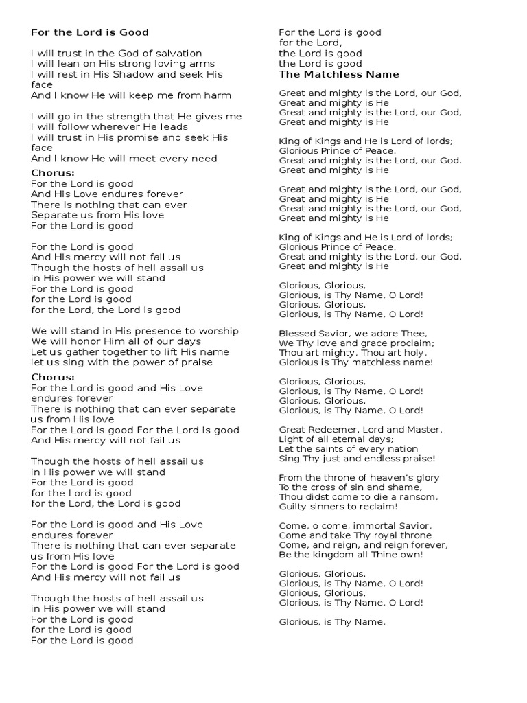 For The Lord Is Good | PDF | Salvation | Mythology
