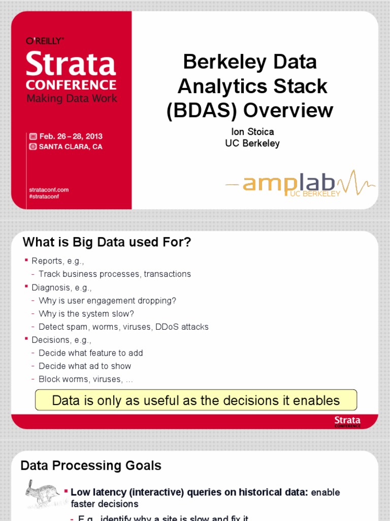Berkeley Data Analytics Stack BDAS Overview Ion Stoica Strata 2013 | PDF | Apache Spark | Apache ...