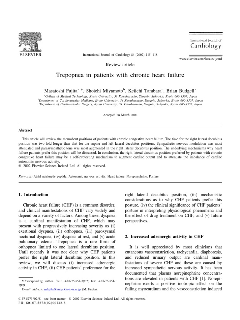 Trepopnea in CHF | PDF | Heart Failure | Heart Rate