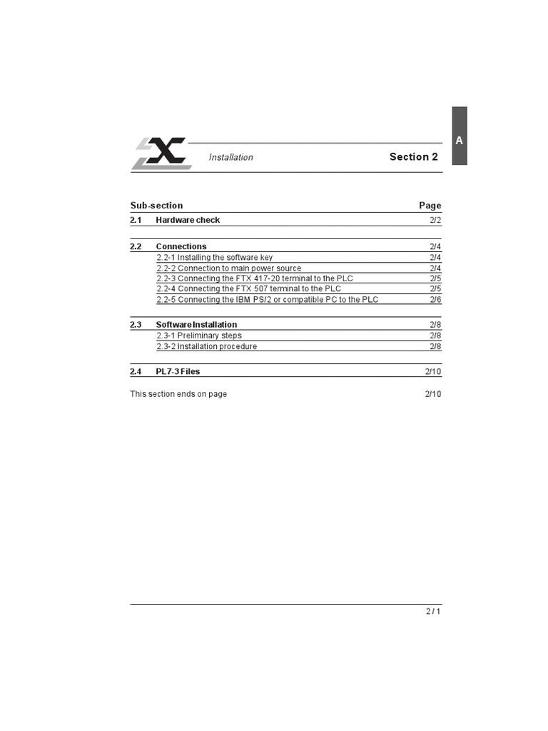PL7-3 Installation Guide | PDF | Floppy Disk | Electrical Connector