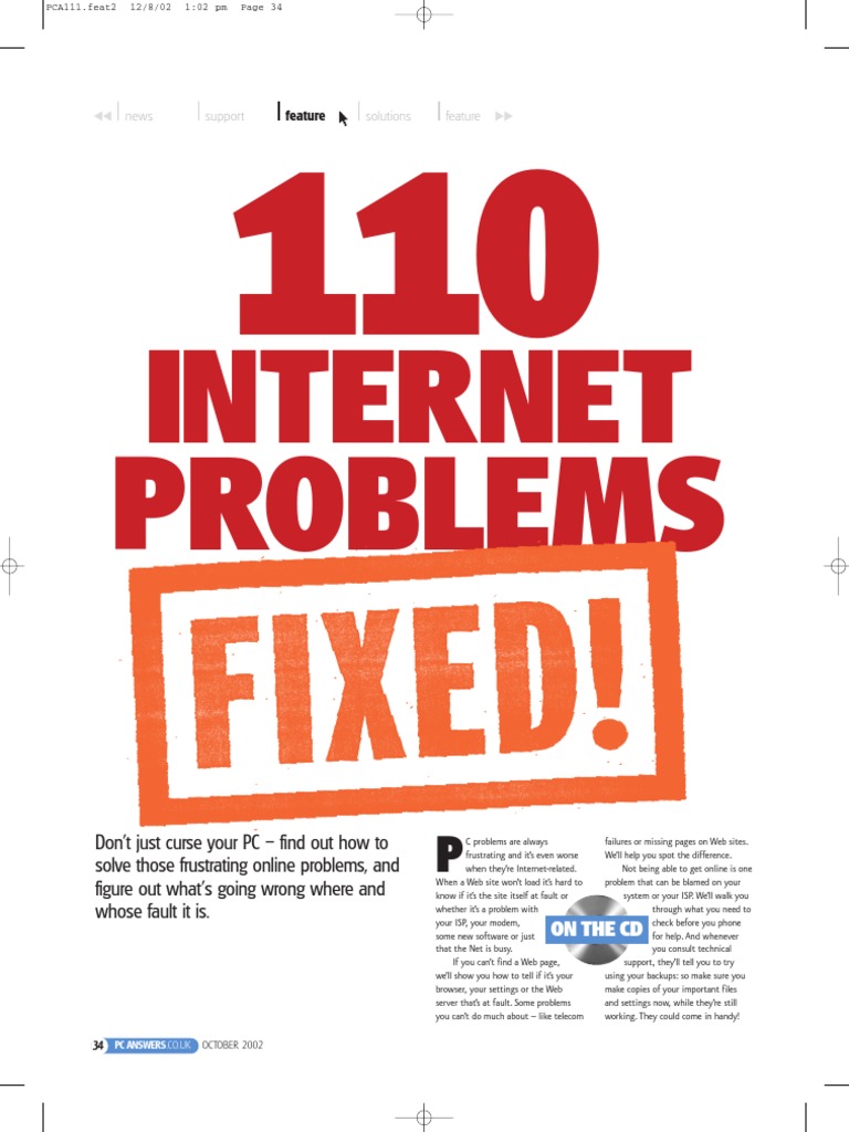 Internet Problems: News Support Solutions Feature | PDF | Online And ...
