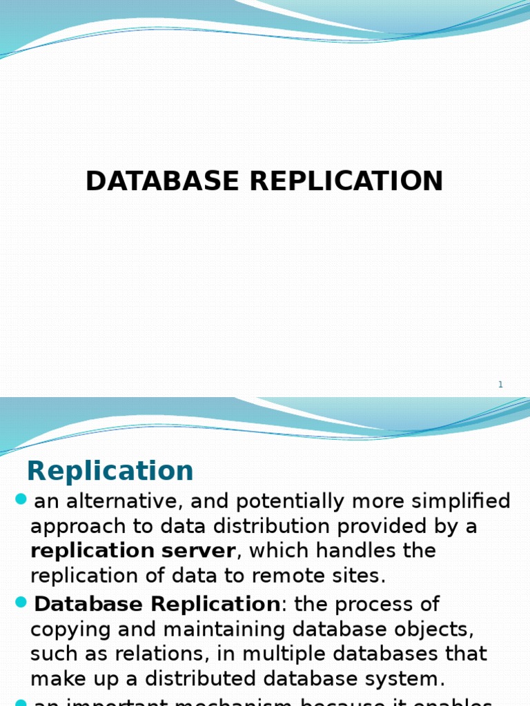 Replication | PDF | Replication (Computing) | Databases Replication | PDF | Replication (Computing) | Databases