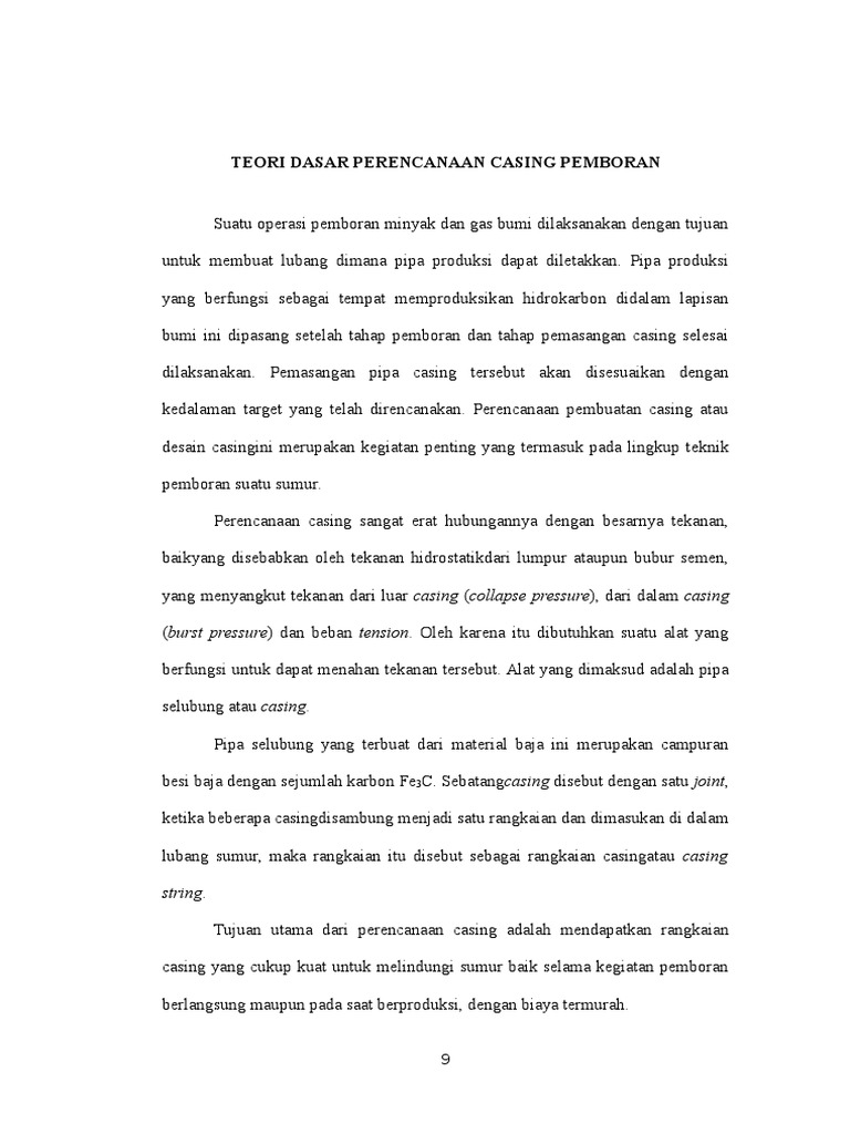 Teori Dasar Design Casing | PDF