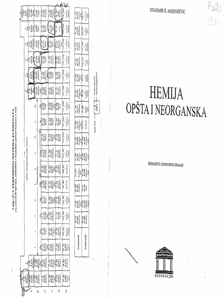 Hemija Opšta i Neorganska Stanimir r. Arsenijević