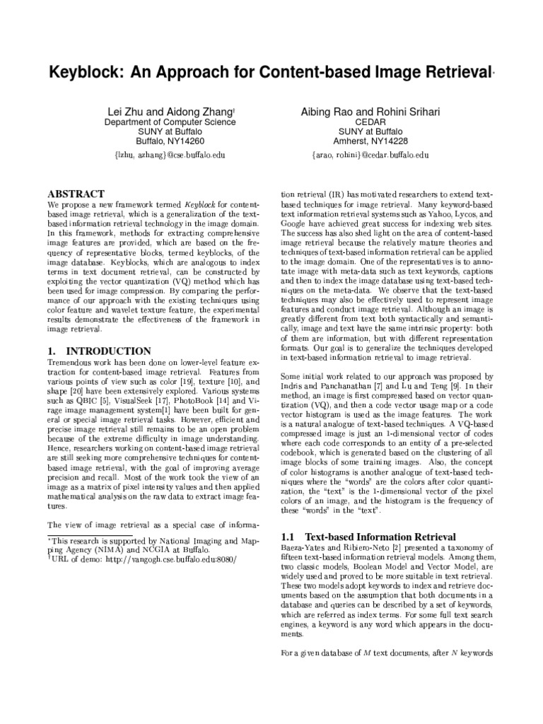Keyblock: An Approach For Content-Based Image Retrieval: Lei Zhu and ...