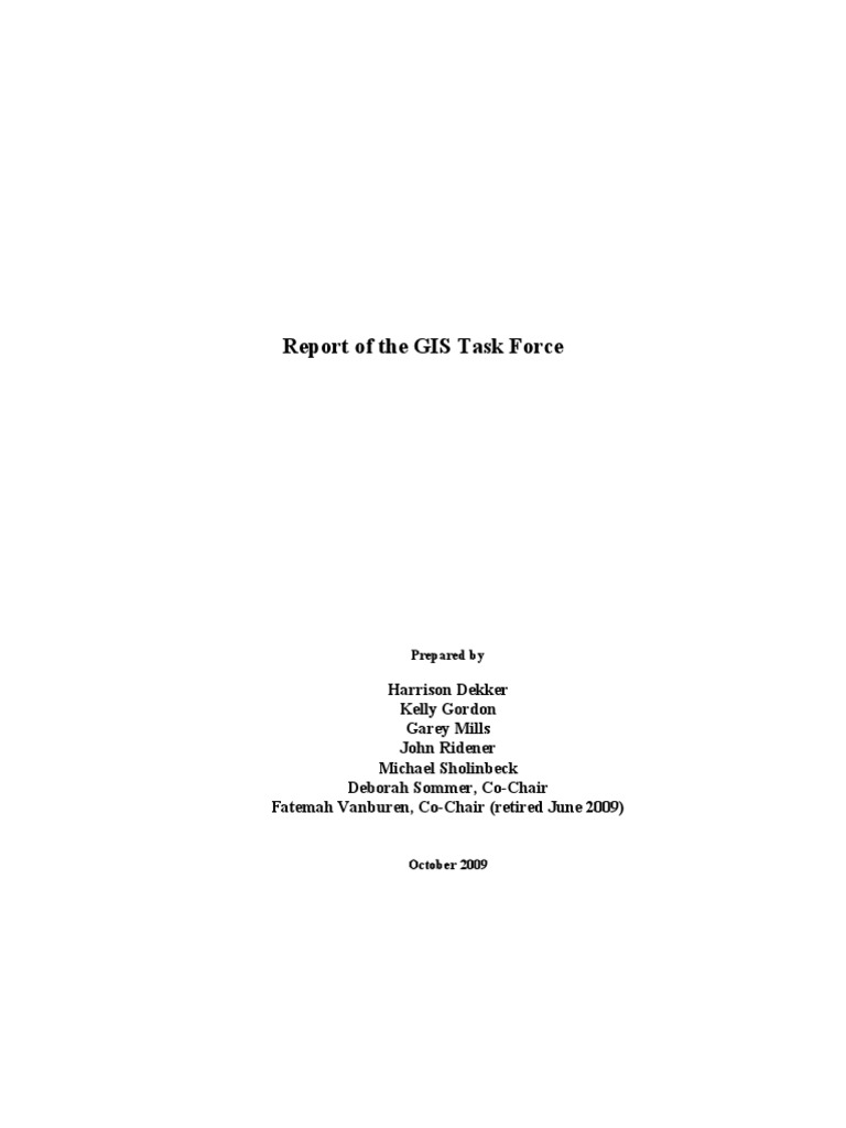 Report of The GIS Task Force | PDF | Geographic Information System ...